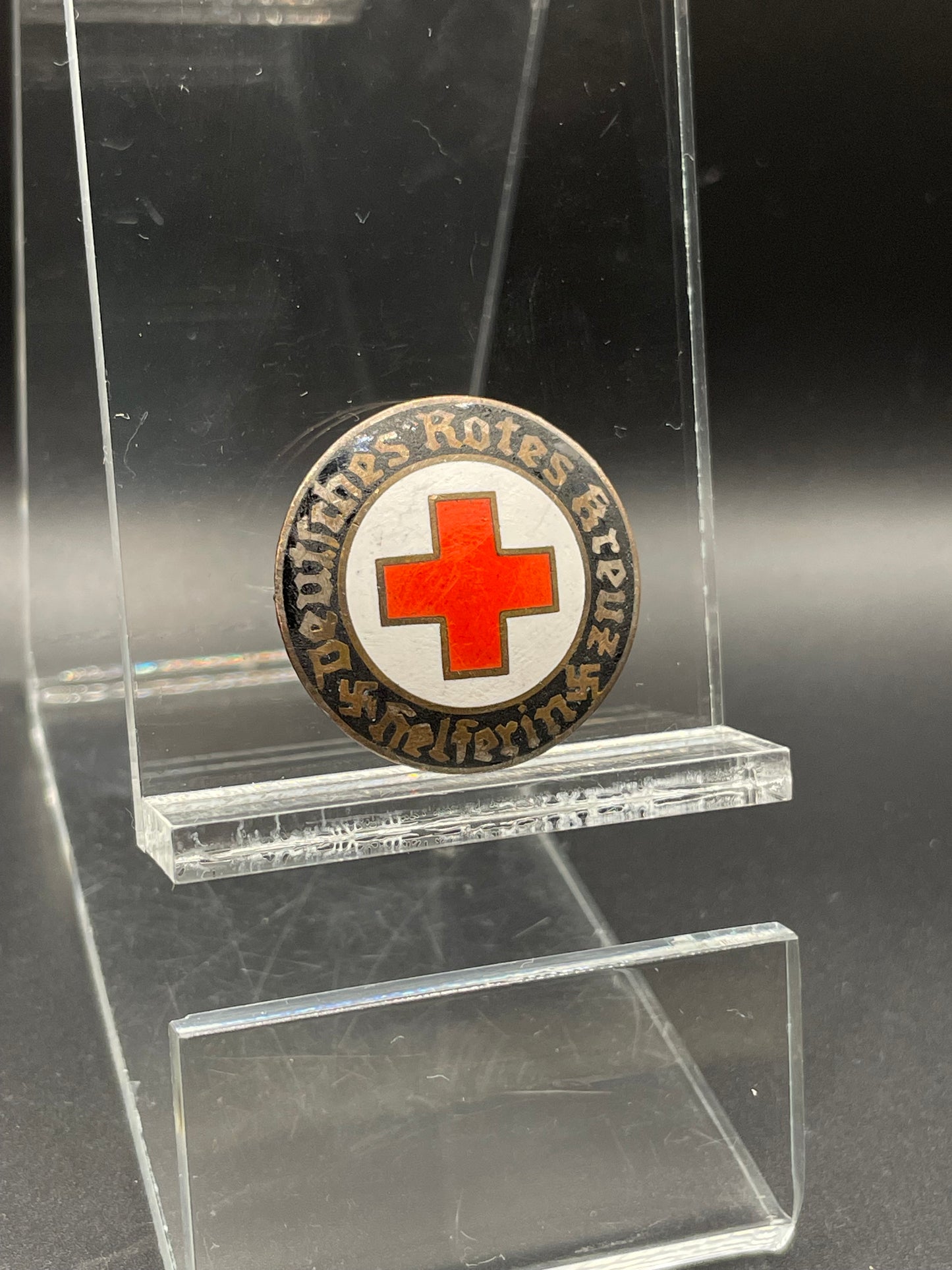 GERMAN WW2 EARLY DRK FEMALE HELPER/NURSE BROOCH BY E.L.M GES. GESCH MA ...