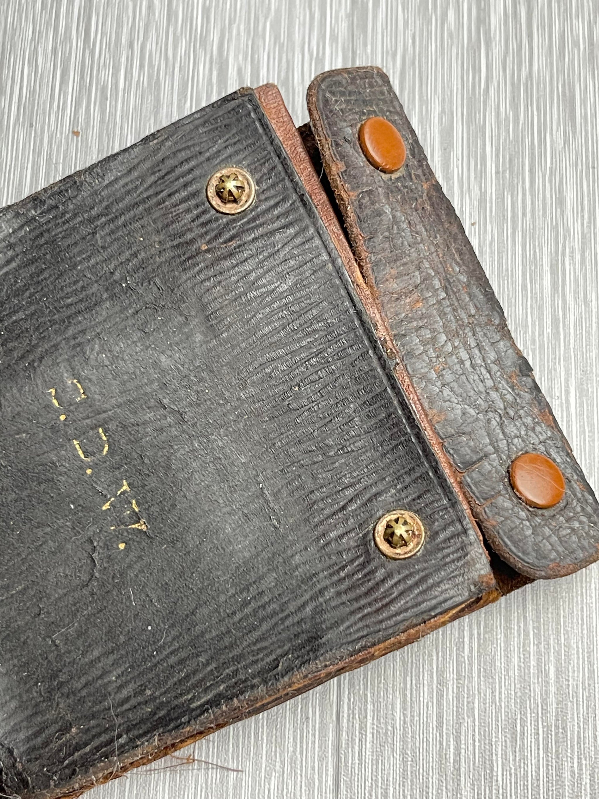 GERMAN WW2 SAPPER FOLDING LEATHER TOOL POUCH D.R.G.M. COMPLETE ...
