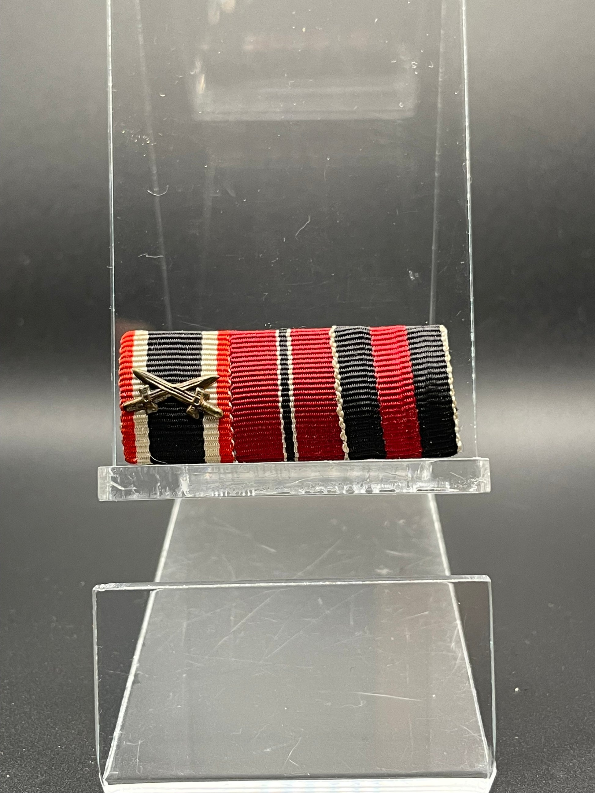GERMAN WW2 3 PLACE RIBBON BAR WITH HINDENBURG CROSS W/SWORDS, EASTERN ...