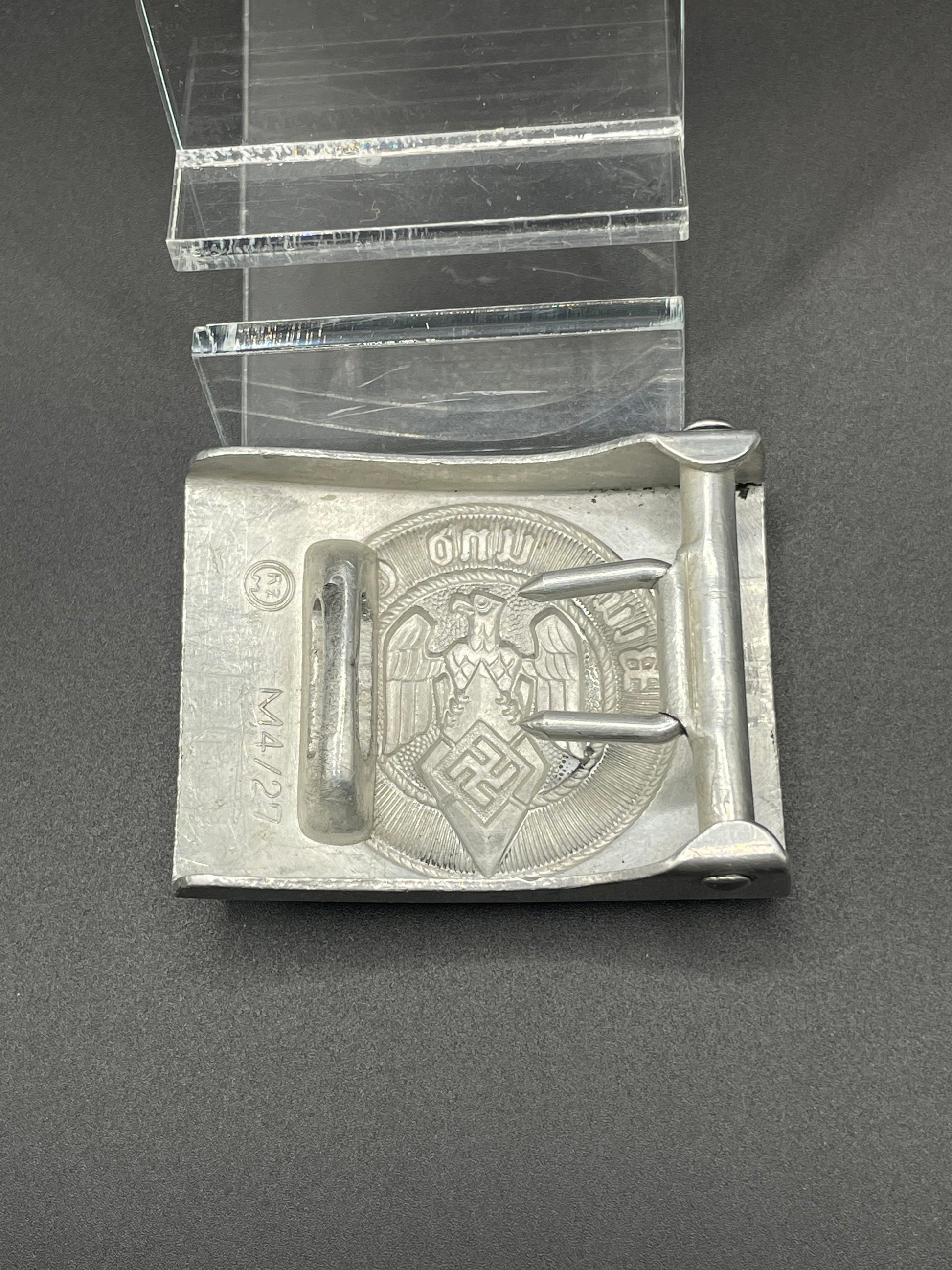 GERMAN WW2 HITLER JUGEND „HJ” BELT BUCKLE IN ALUMINUM BY OVERHOFF & CI ...